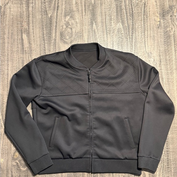 ZYIA | Jackets & Coats | Zyia Black Mesh Primo Zip Up Bomber Jacket ...